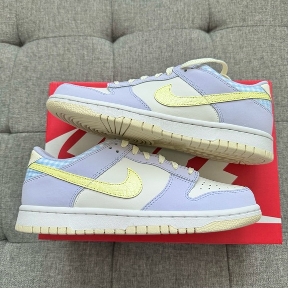 Nike | Shoes | Nike Dunk Low Pastel Purple Blue Picnic Plaid Shoes ...